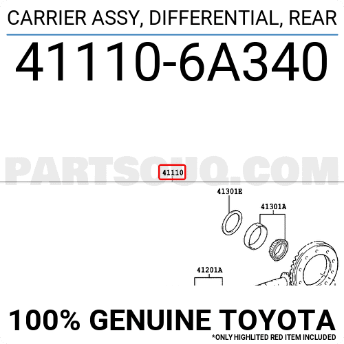 CARRIER ASSY, DIFFERENTIAL, REAR 411106A340 | Toyota Parts | PartSouq