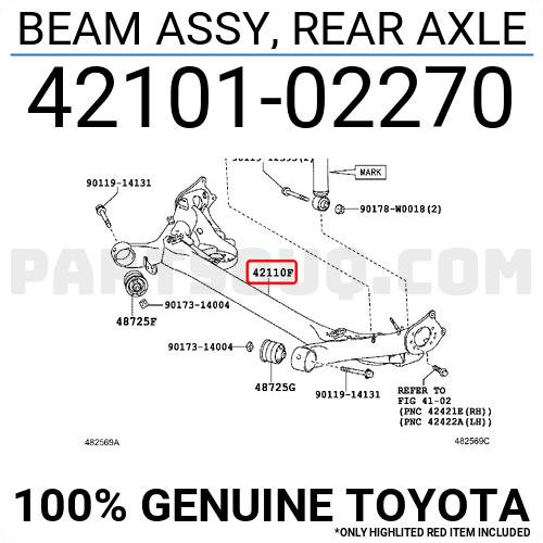 BEAM ASSY, REAR AXLE 4210102270 | Toyota Parts | PartSouq