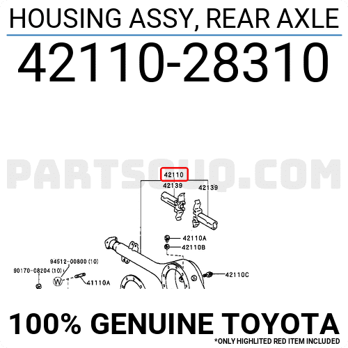 HOUSING ASSY, REAR AXLE 4211028310 | Toyota Parts | PartSouq