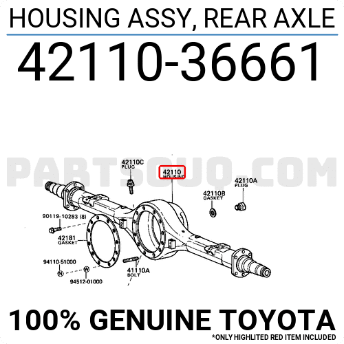 HOUSING ASSY, REAR AXLE 4211036661 | Toyota Parts | PartSouq