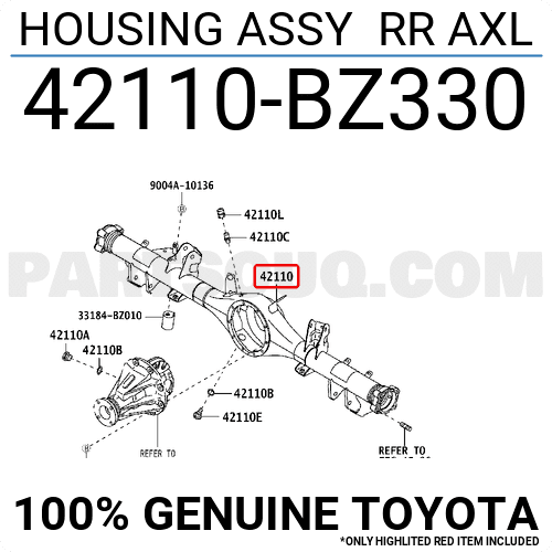 HOUSING ASSY RR AXL 42110BZ330 | Toyota Parts | PartSouq