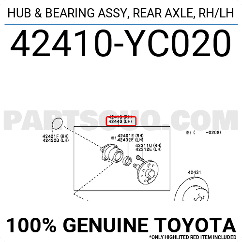HUB & BEARING ASSY, REAR AXLE, RH/LH 42410YC020 | Toyota Parts | PartSouq