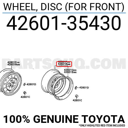 WHEEL, DISC (FOR FRONT) 4260135430 | Toyota Parts | PartSouq