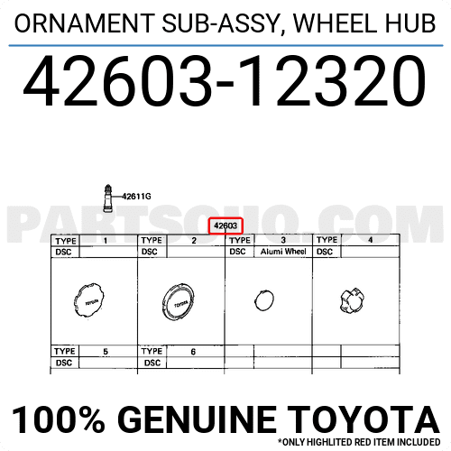 ORNAMENT SUB-ASSY, WHEEL HUB 4260312320 | Toyota Parts | PartSouq