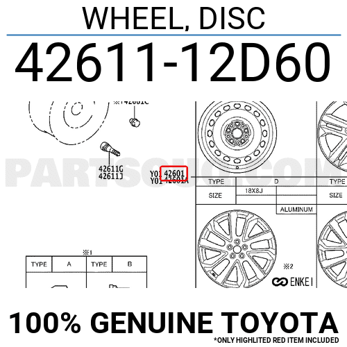 WHEEL, DISC 4261112D60 | Toyota Parts | PartSouq