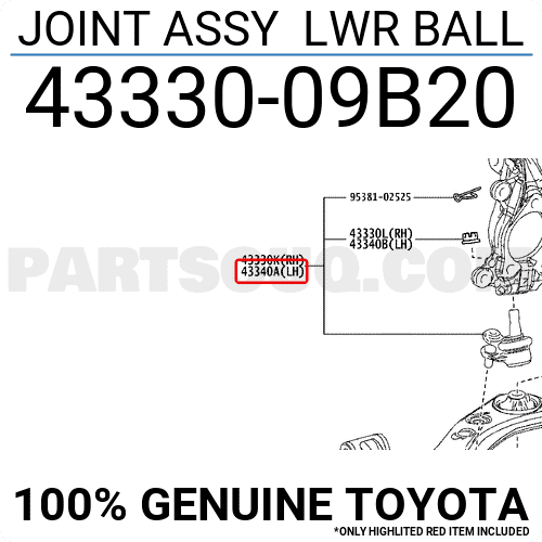 JOINT ASSY LWR BALL 4333009B20 | Toyota Parts | PartSouq