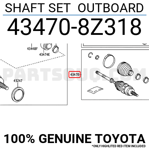 SHAFT SET OUTBOARD 434708Z318 | Toyota Parts | PartSouq