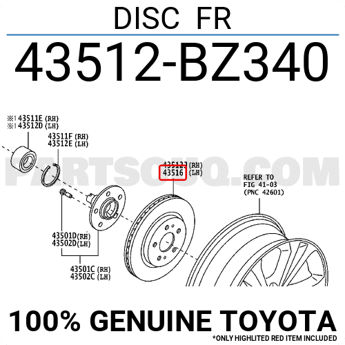DISC FR 43512BZ340 | Toyota Parts | PartSouq