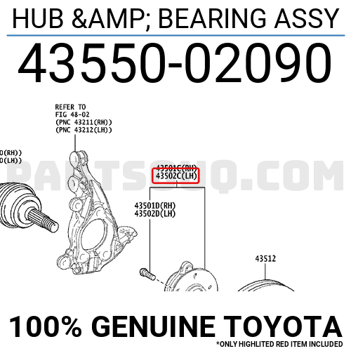 HUB & BEARING ASSY 4355002090 | Toyota Parts | PartSouq