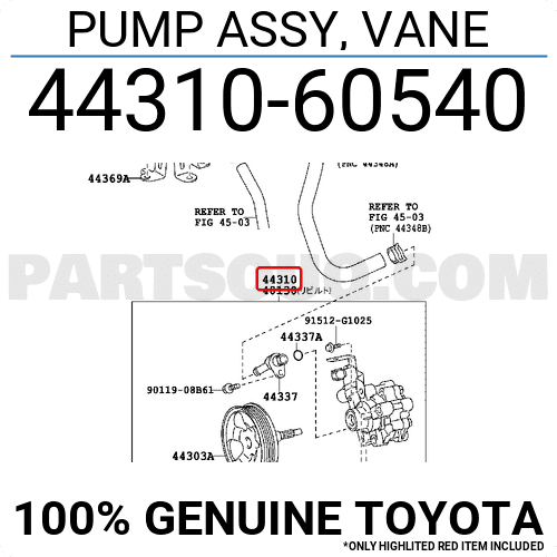 PUMP ASSY, VANE 4431060540 | Toyota Parts | PartSouq