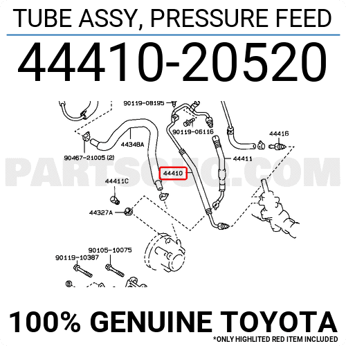 TUBE ASSY, PRESSURE FEED 4441020520 | Toyota Parts | PartSouq
