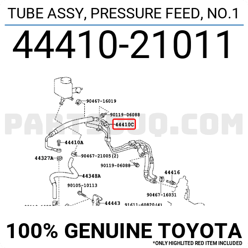 TUBE ASSY, PRESSURE FEED, NO.1 4441021011 | Toyota Parts | PartSouq