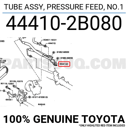 TUBE ASSY, PRESSURE FEED, NO.1 444102B080 | Toyota Parts | PartSouq