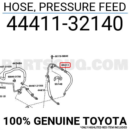 HOSE, PRESSURE FEED 4441132140 | Toyota Parts | PartSouq