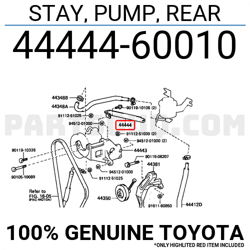 STAY, PUMP, REAR 4444460010 | Toyota Parts | PartSouq