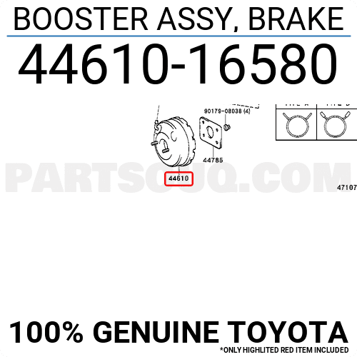 BOOSTER ASSY, BRAKE 4461016580 | Toyota Parts | PartSouq
