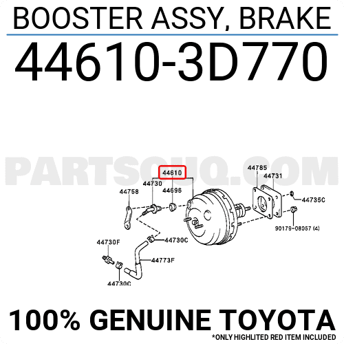 BOOSTER ASSY, BRAKE 446103D770 | Toyota Parts | PartSouq