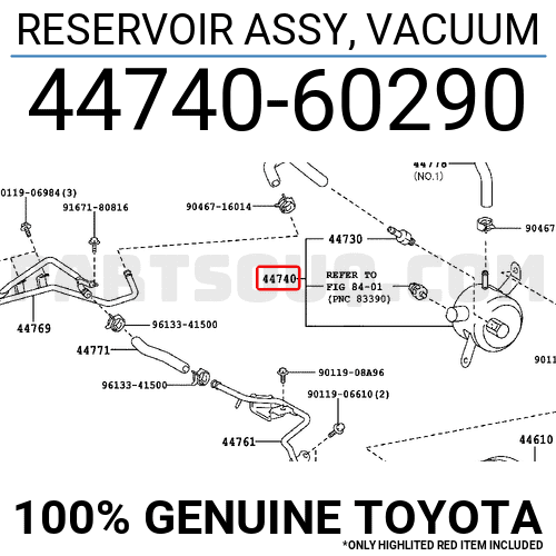 RESERVOIR ASSY, VACUUM 4474060290 | Toyota Parts | PartSouq