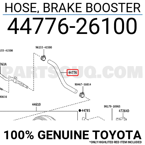 HOSE, BRAKE BOOSTER 4477626100 | Toyota Parts | PartSouq
