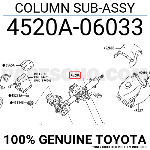 COLUMN SUB-ASSY 4520A06033 | Toyota Parts | PartSouq