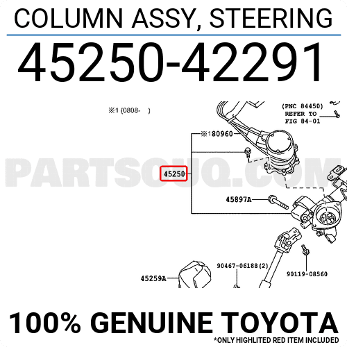 COLUMN ASSY, STEERING 4525042291 | Toyota Parts | PartSouq