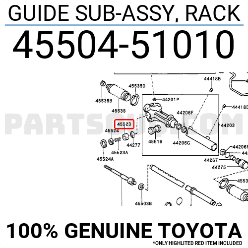 GUIDE SUB-ASSY, RACK 4550451010 | Toyota Parts | PartSouq