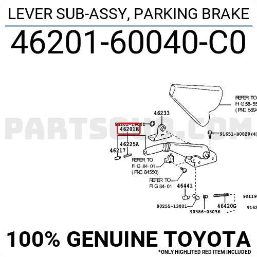 LEVER SUB-ASSY, PARKING BRAKE 4620160040C0 | Toyota Parts | PartSouq