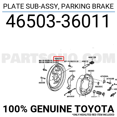 PLATE SUB-ASSY, PARKING BRAKE 4650336011 | Toyota Parts | PartSouq