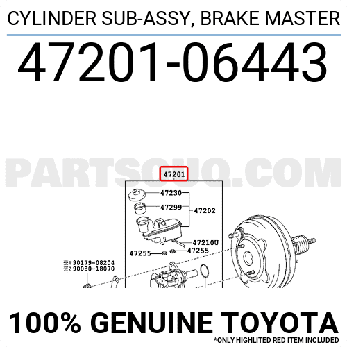 CYLINDER SUB-ASSY, BRAKE MASTER 4720106443 | Toyota Parts | PartSouq