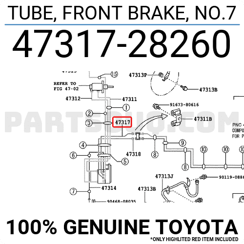 TUBE, FRONT BRAKE, NO.7 4731728260 | Toyota Parts | PartSouq