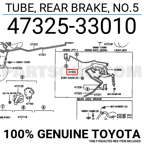 TUBE, REAR BRAKE, NO.5 4732533010 | Toyota Parts | PartSouq