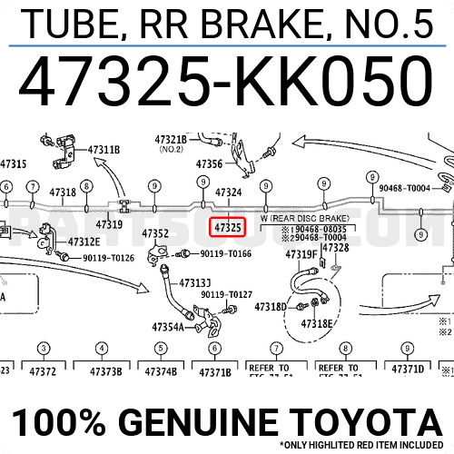 TUBE, RR BRAKE, NO.5 47325KK050 | Toyota Parts | PartSouq