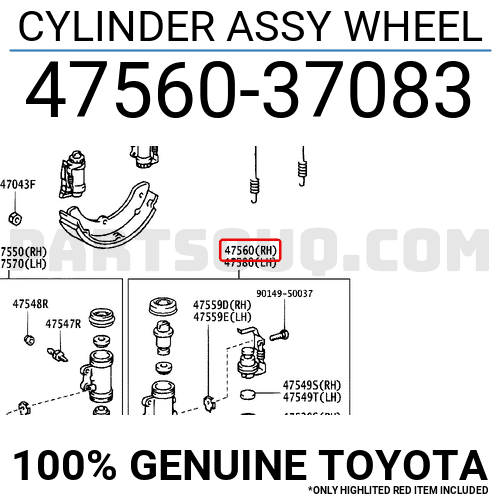 CYLINDER ASSY WHEEL 4756037083 | Toyota Parts | PartSouq