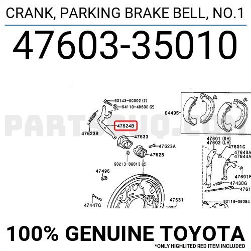 CRANK, PARKING BRAKE BELL, NO.1 4760335010 | Toyota Parts | PartSouq