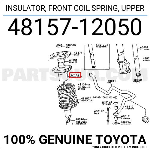 INSULATOR, FRONT COIL SPRING, UPPER 4815712050 | Toyota Parts | PartSouq