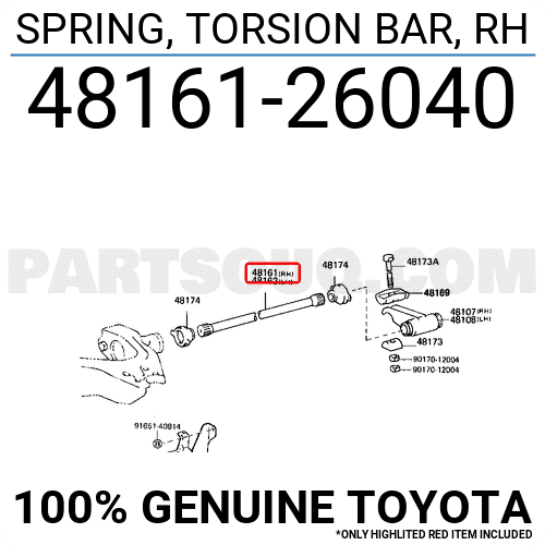 SPRING, TORSION BAR, RH 4816126040 | Toyota Parts | PartSouq