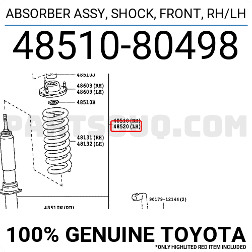 ABSORBER ASSY, SHOCK, FRONT, RH/LH 4851080498 | Toyota Parts | PartSouq