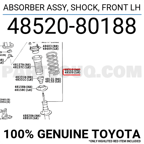 ABSORBER ASSY, SHOCK, FRONT LH 4852080188 | Toyota Parts | PartSouq