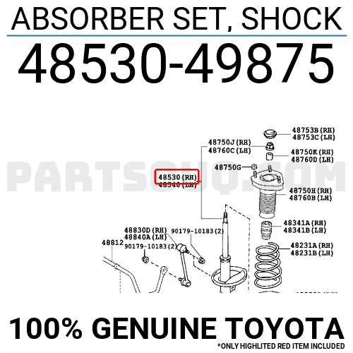ABSORBER SET, SHOCK 4853049875 | Toyota Parts | PartSouq