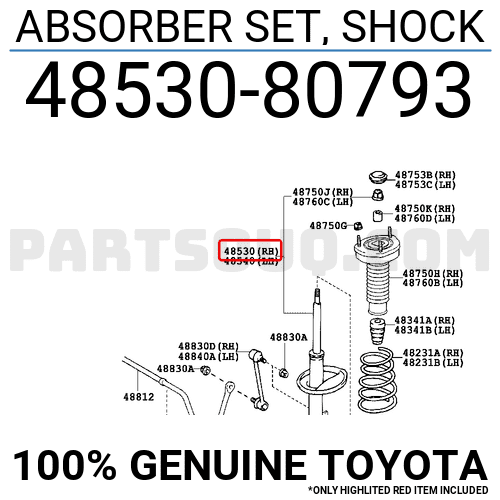 ABSORBER SET, SHOCK 4853080793 | Toyota Parts | PartSouq