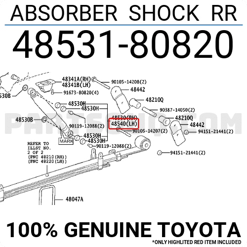 ABSORBER SHOCK RR 4853180820 | Toyota Parts | PartSouq