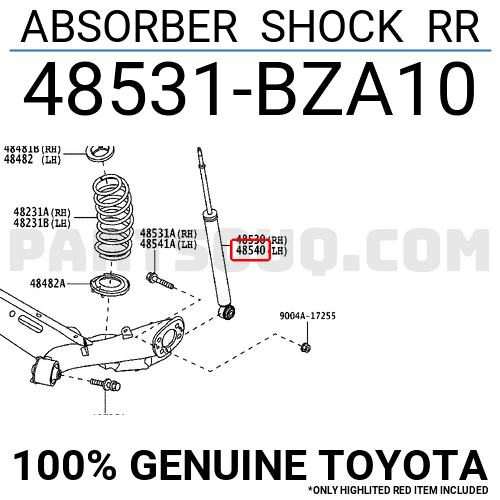 ABSORBER SHOCK RR 48531BZA10 | Toyota Parts | PartSouq