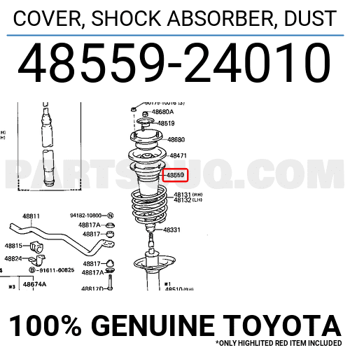COVER, SHOCK ABSORBER, DUST 4855924010 | Toyota Parts | PartSouq