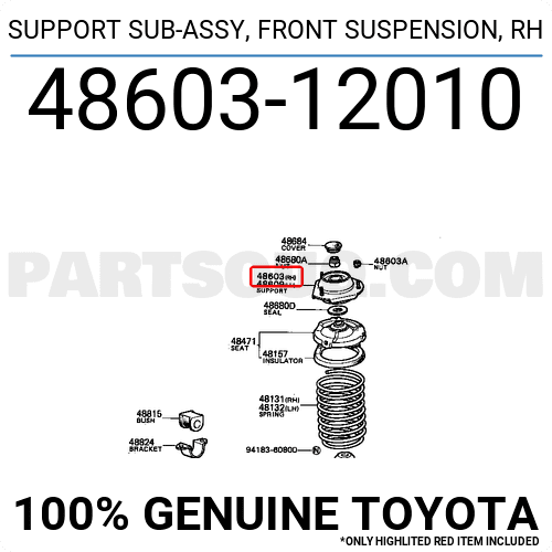 SUPPORT SUB-ASSY, FRONT SUSPENSION, RH 4860312010 | Toyota Parts | PartSouq