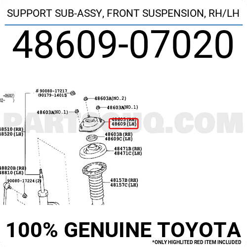 SUPPORT SUB-ASSY, FRONT SUSPENSION, RH/LH 4860907020 | Toyota Parts ...