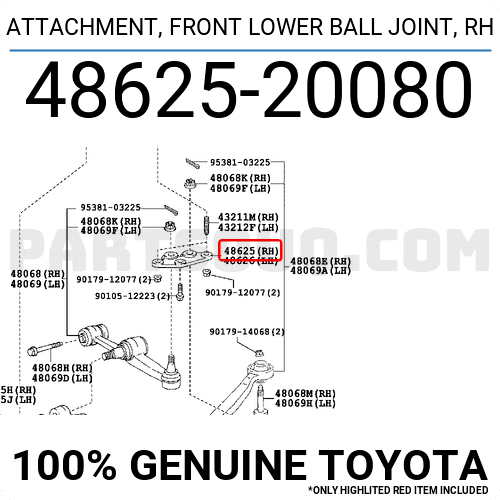 ATTACHMENT, FRONT LOWER BALL JOINT, RH 4862520080 | Toyota Parts | PartSouq