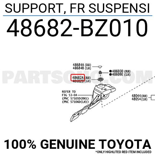 SUPPORT, FR SUSPENSI 48682BZ010 | Toyota Parts | PartSouq