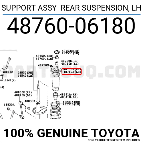 SUPPORT ASSY REAR SUSPENSION, LH 4876006180 | Toyota Parts | PartSouq