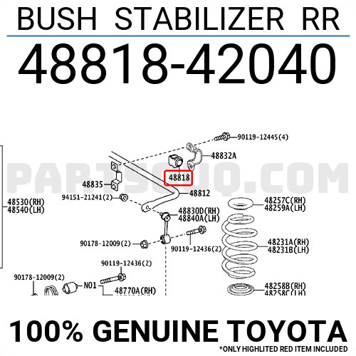 BUSH STABILIZER RR 4881842040 | Toyota Parts | PartSouq