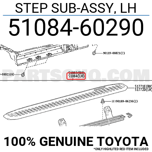 STEP SUB-ASSY, LH 5108460290 | Toyota Parts | PartSouq